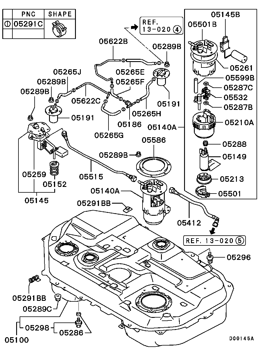 1760A059 Pump & Gauge Assy,Fuel Tank Mitsubishi | YoshiParts