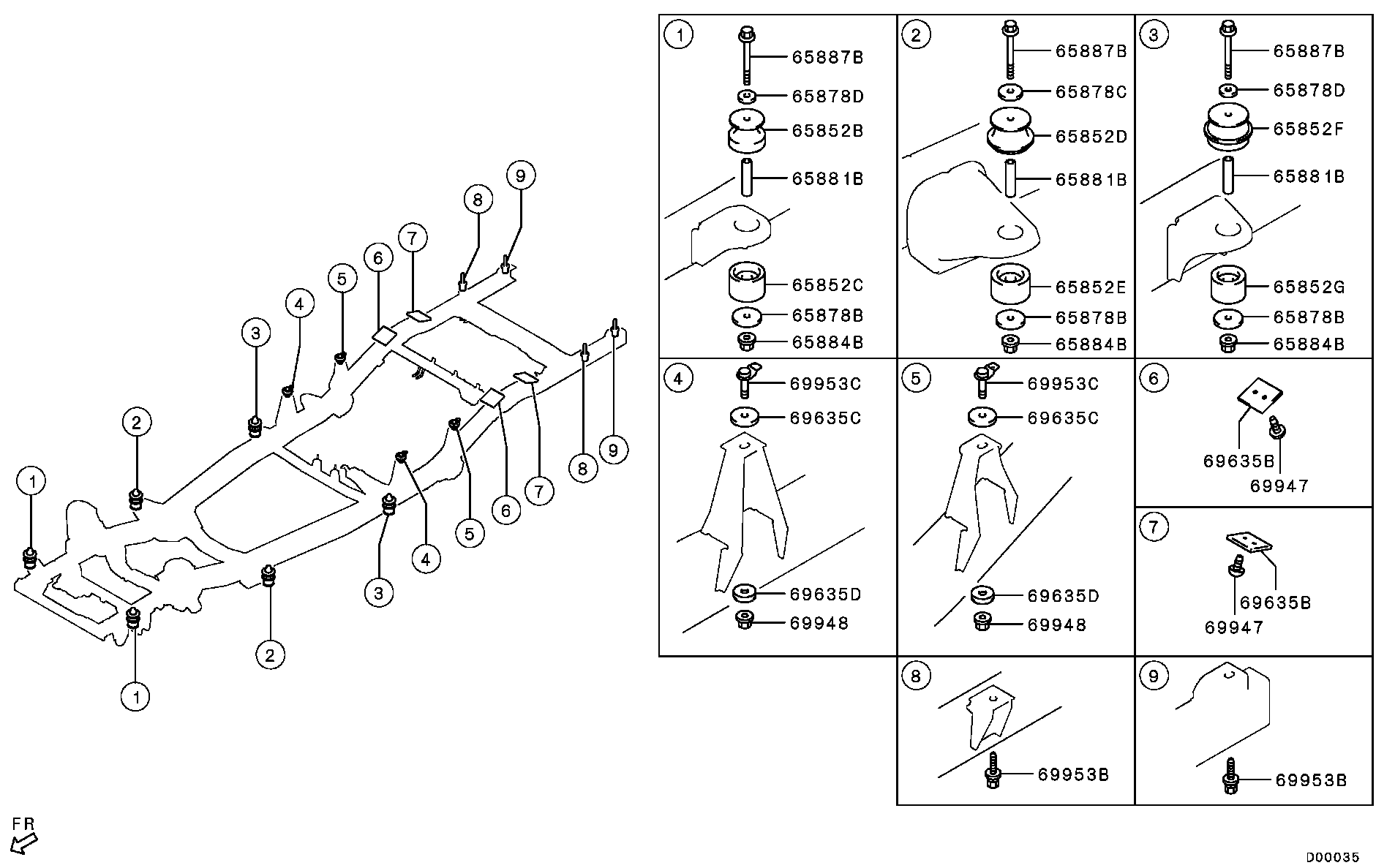 5070A234 Cushion,Body Mounting Mitsubishi | YoshiParts