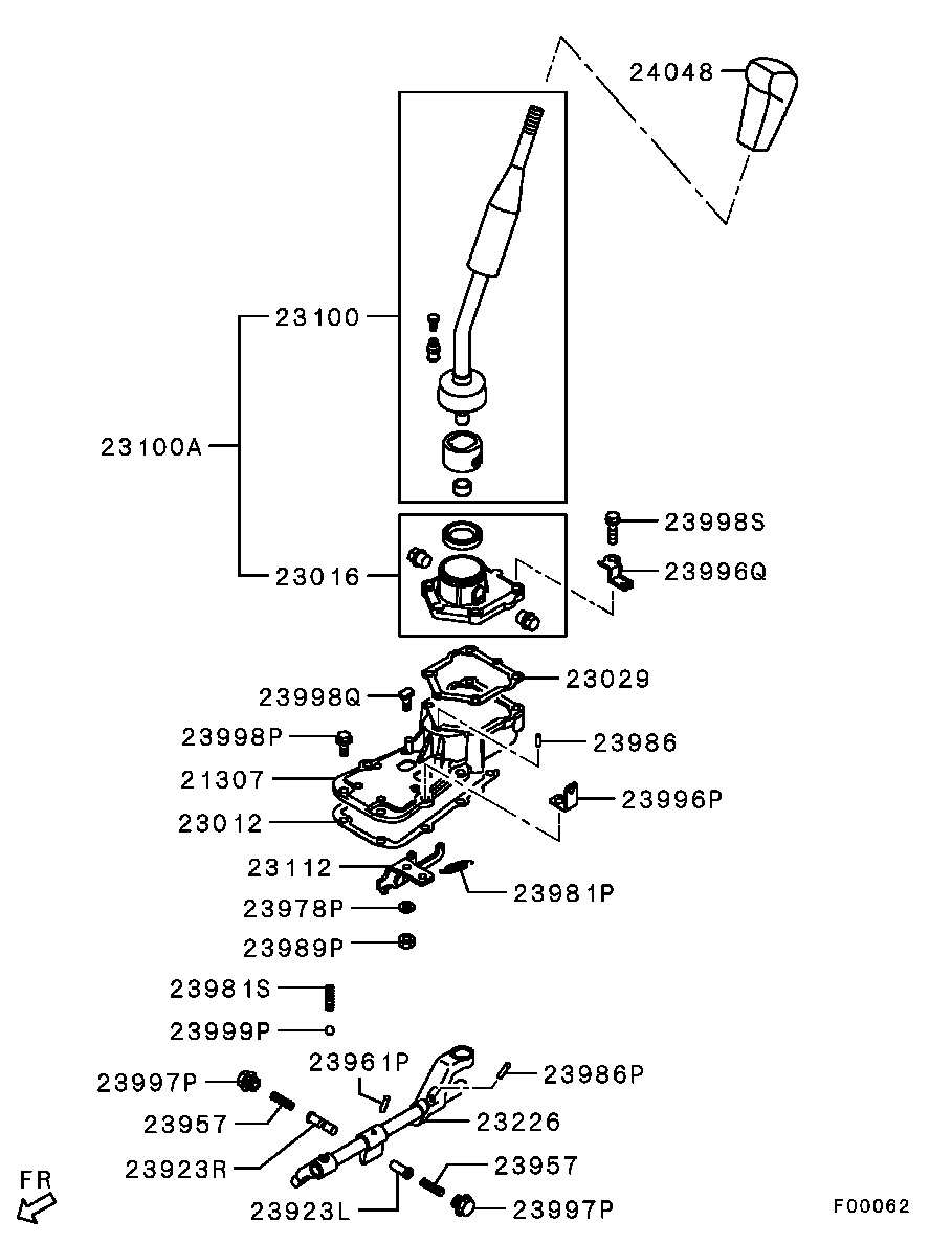 MN168892 Lever Assy,M/T Gearshift Mitsubishi | YoshiParts