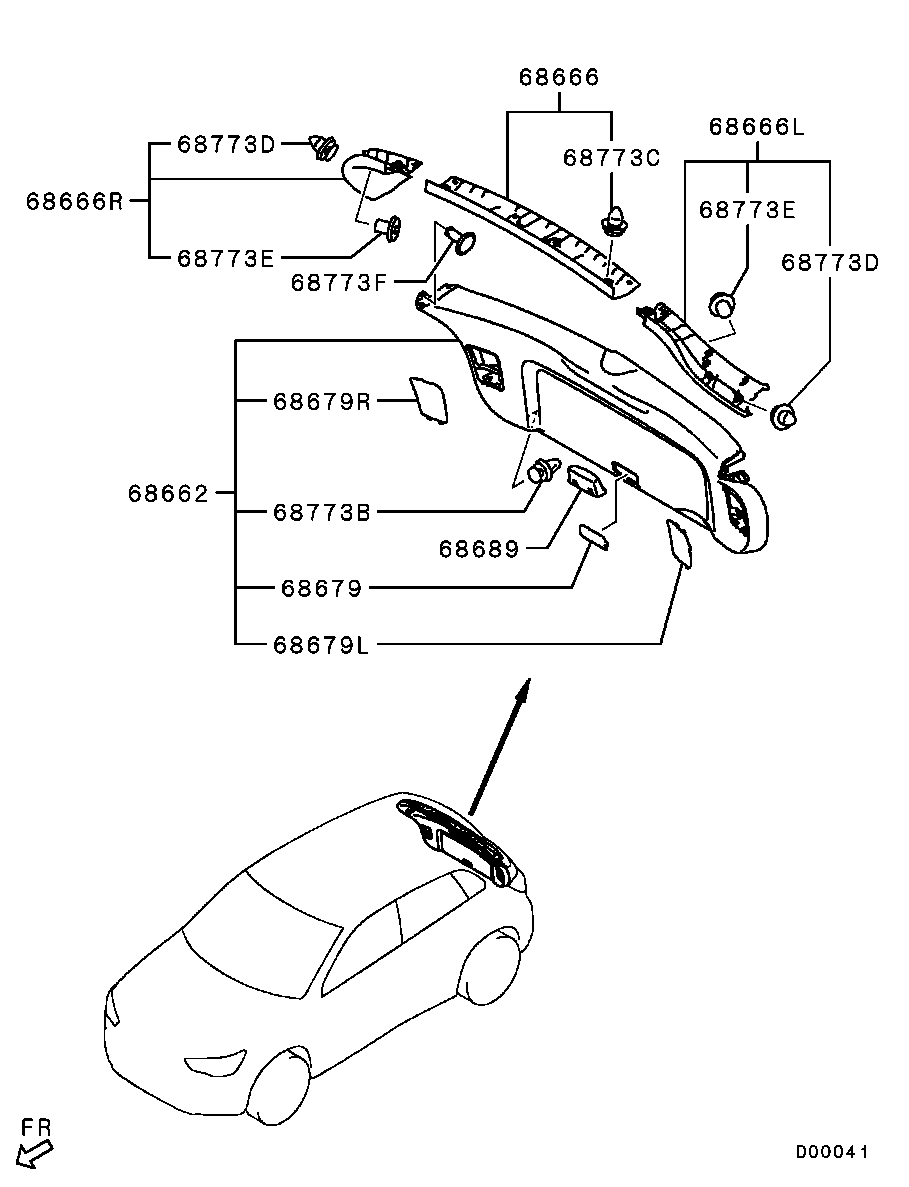 7224A134 Trim,Tailgate,Upr Mitsubishi | YoshiParts
