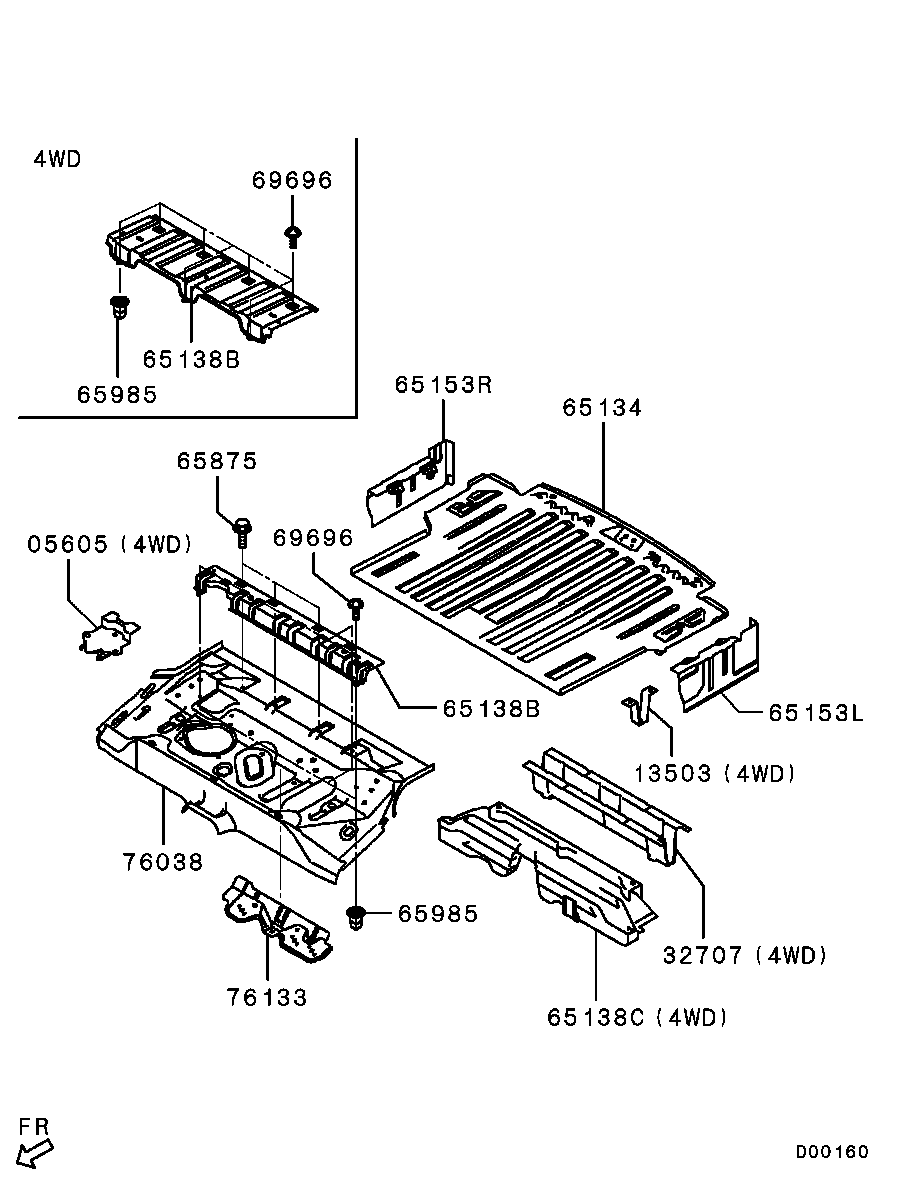 MQ702770 Panel,Rr Floor Side,Lh Mitsubishi | YoshiParts