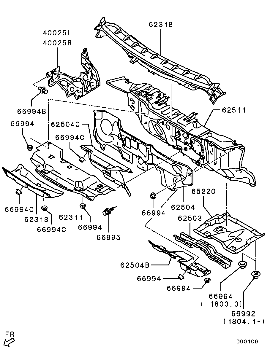 5240B472 Insulator,Dash Panel Mitsubishi | YoshiParts
