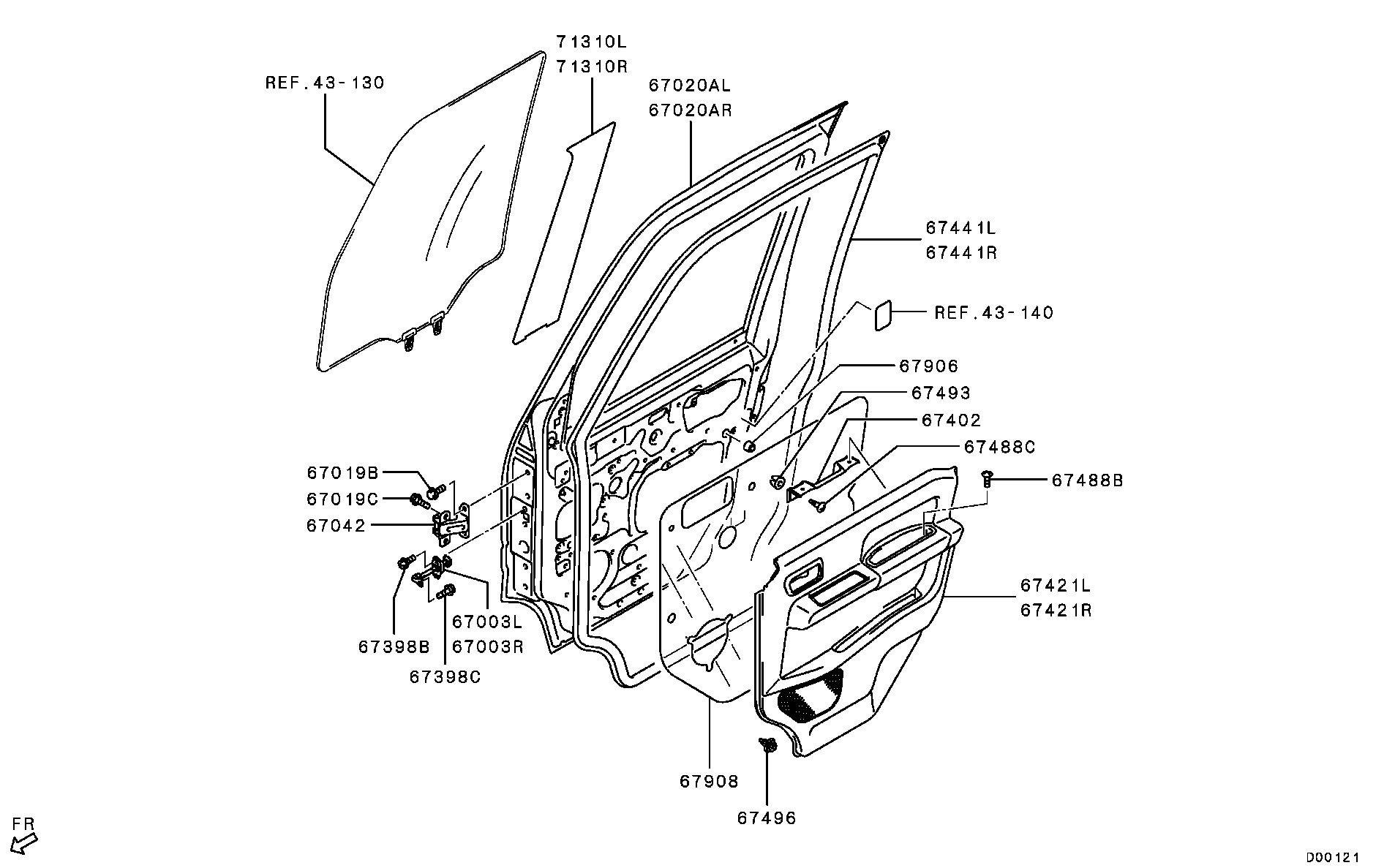 MQ506967 Tape,Fr Door Sash,Lh Mitsubishi | YoshiParts