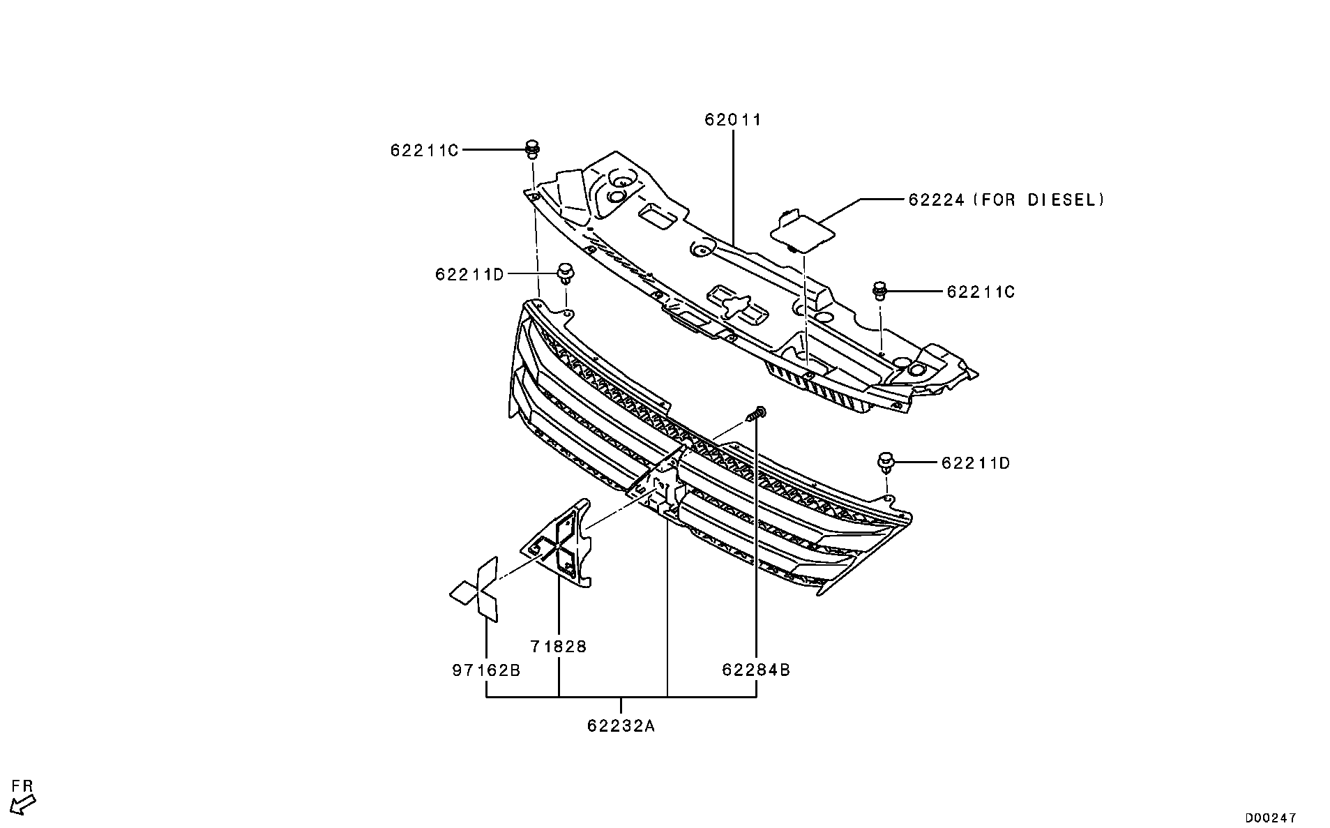 7450B343 Grille Assy,Radiator Mitsubishi | YoshiParts