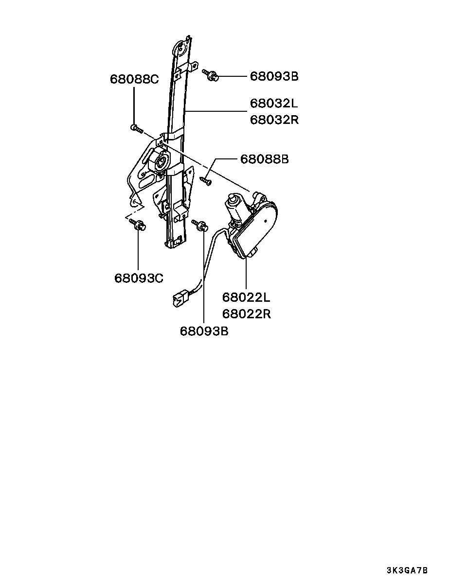 5743A090 Regulator,Rr Door Window,Rh Mitsubishi | YoshiParts