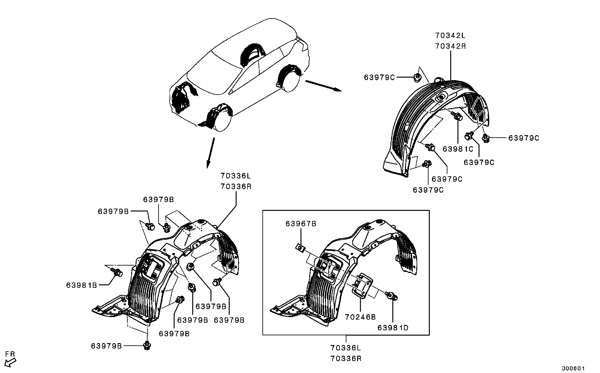5370B901 Shield,Fr Wheelhouse Splash,Lh Mitsubishi | YoshiParts