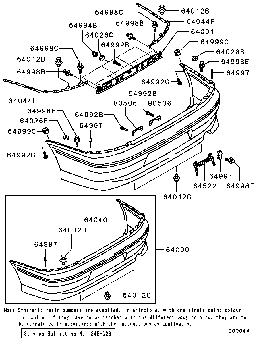 MR574335 Plate,Rr Bumper,Upr Lh Mitsubishi | YoshiParts