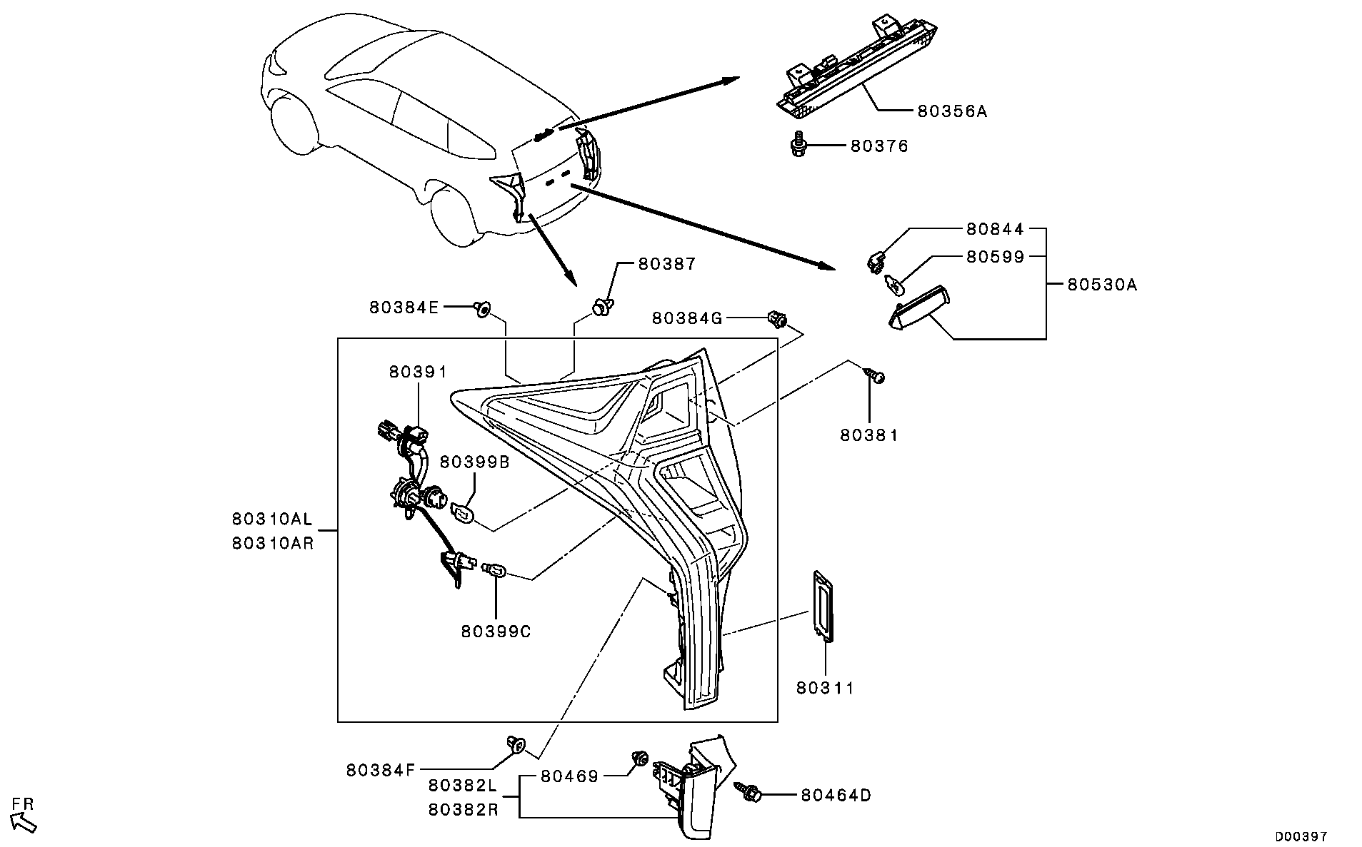 8355A086 Reflector,Tail Lamp,Rh Mitsubishi | YoshiParts