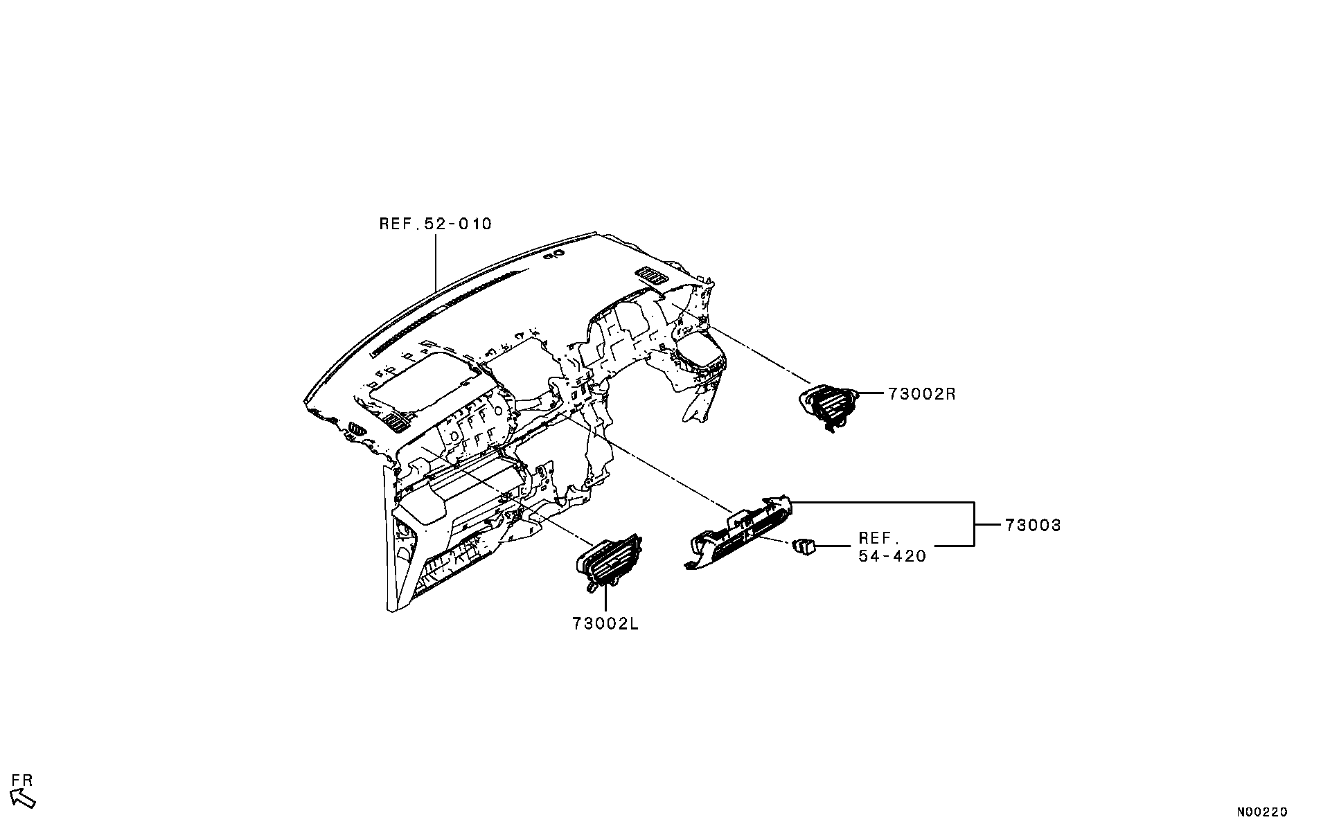 MQ717132 Air Outlet,Instrument Panel Side,Lh Mitsubishi | YoshiParts