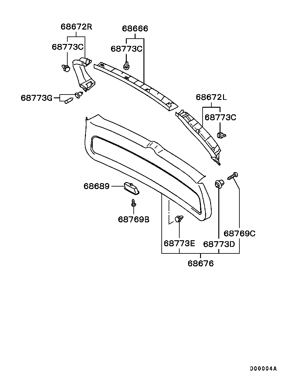 MR627191 Trim,Tailgate,Lwr Mitsubishi | YoshiParts