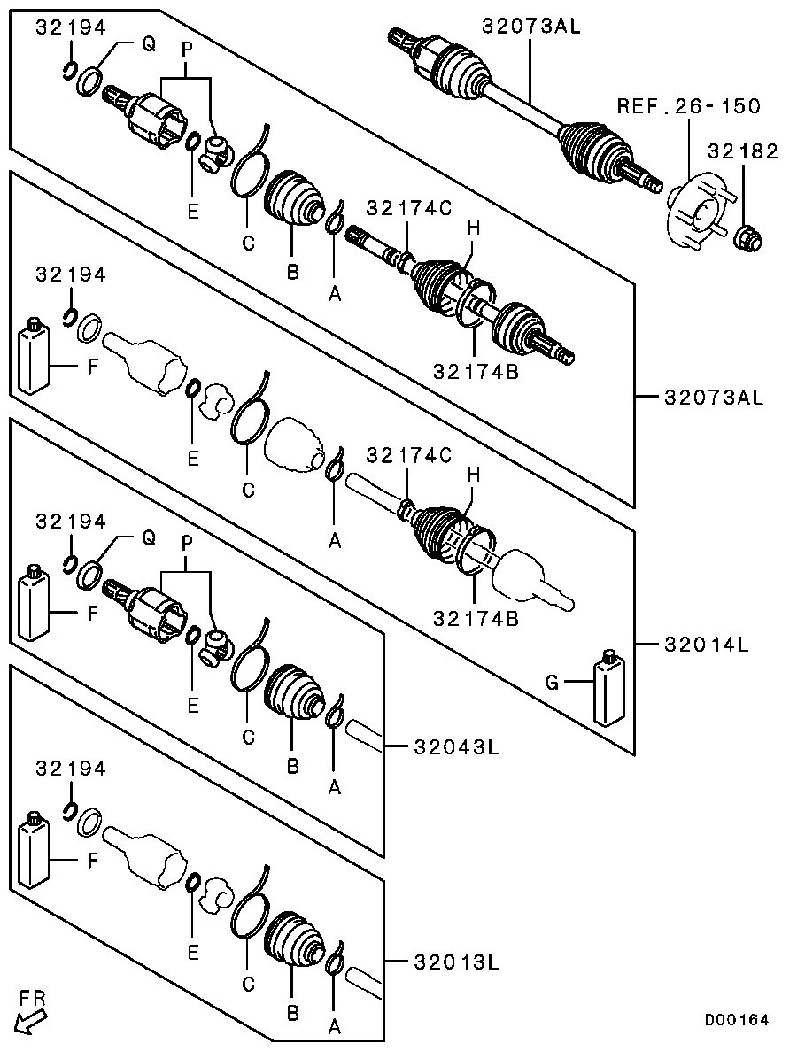 3815A107 Shaft Assy,Fr Axle Drive,Lh Mitsubishi | YoshiParts
