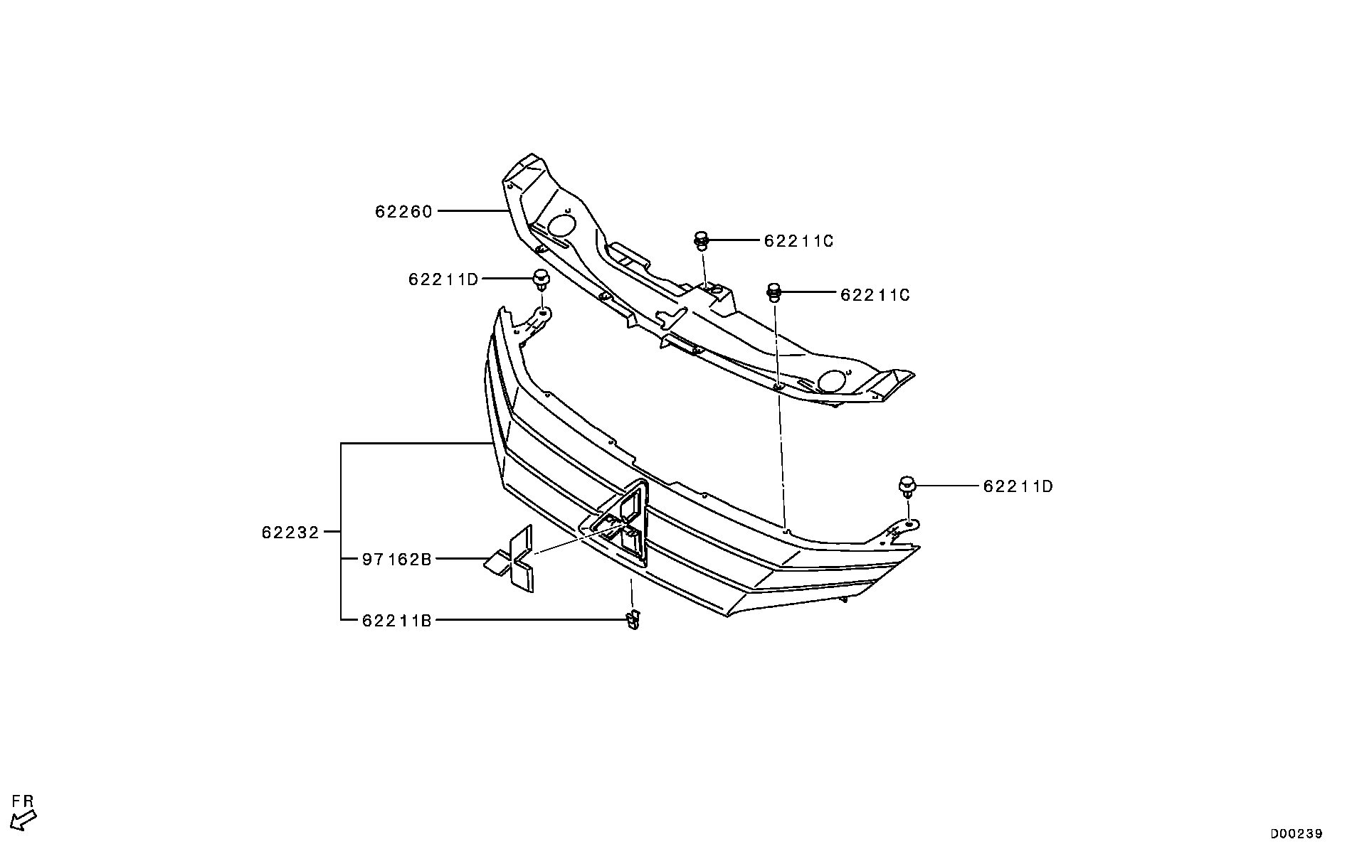 7450B389 Grille Assy,Radiator Mitsubishi | YoshiParts