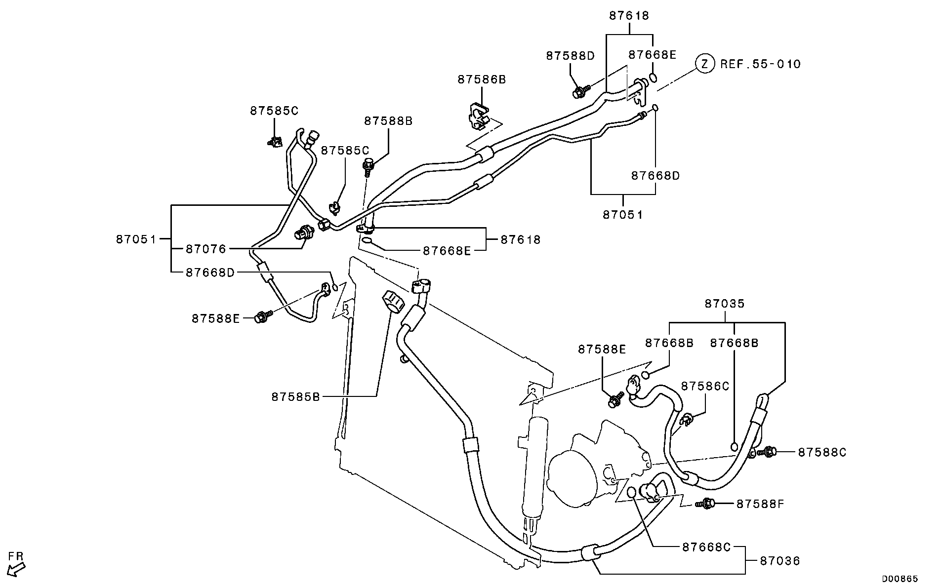 7815B411 Hose,A/C Compressor Suction Mitsubishi | YoshiParts