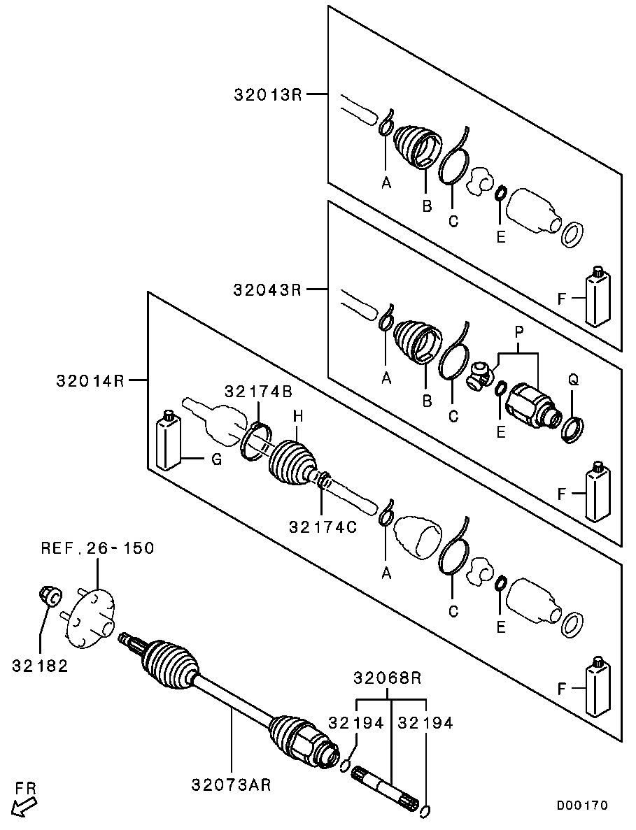 3815A470 Shaft Assy,Fr Axle Drive,Rh Mitsubishi | YoshiParts