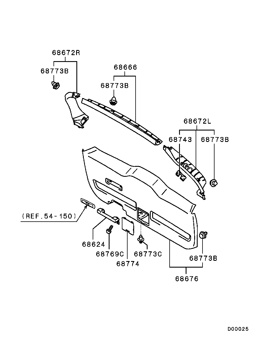 7224A049HA Trim,Tailgate Opening Side,Lh Mitsubishi | YoshiParts