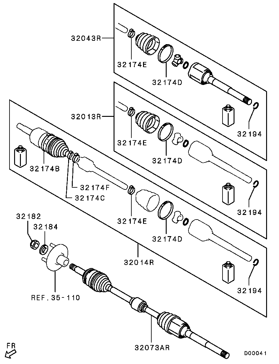 3815A008 Shaft Assy,Fr Axle Drive,Rh Mitsubishi | YoshiParts