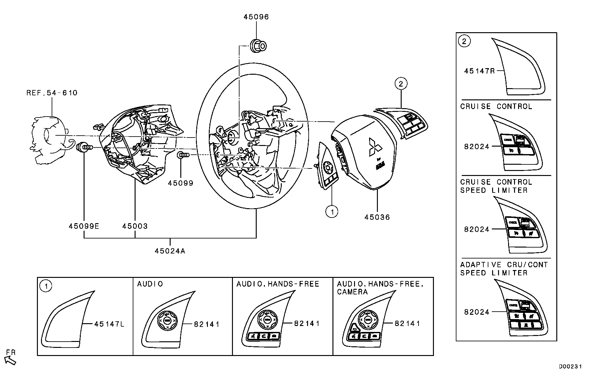 8616A040 Switch,Steering Wheel Remote Control Mitsubishi | YoshiParts
