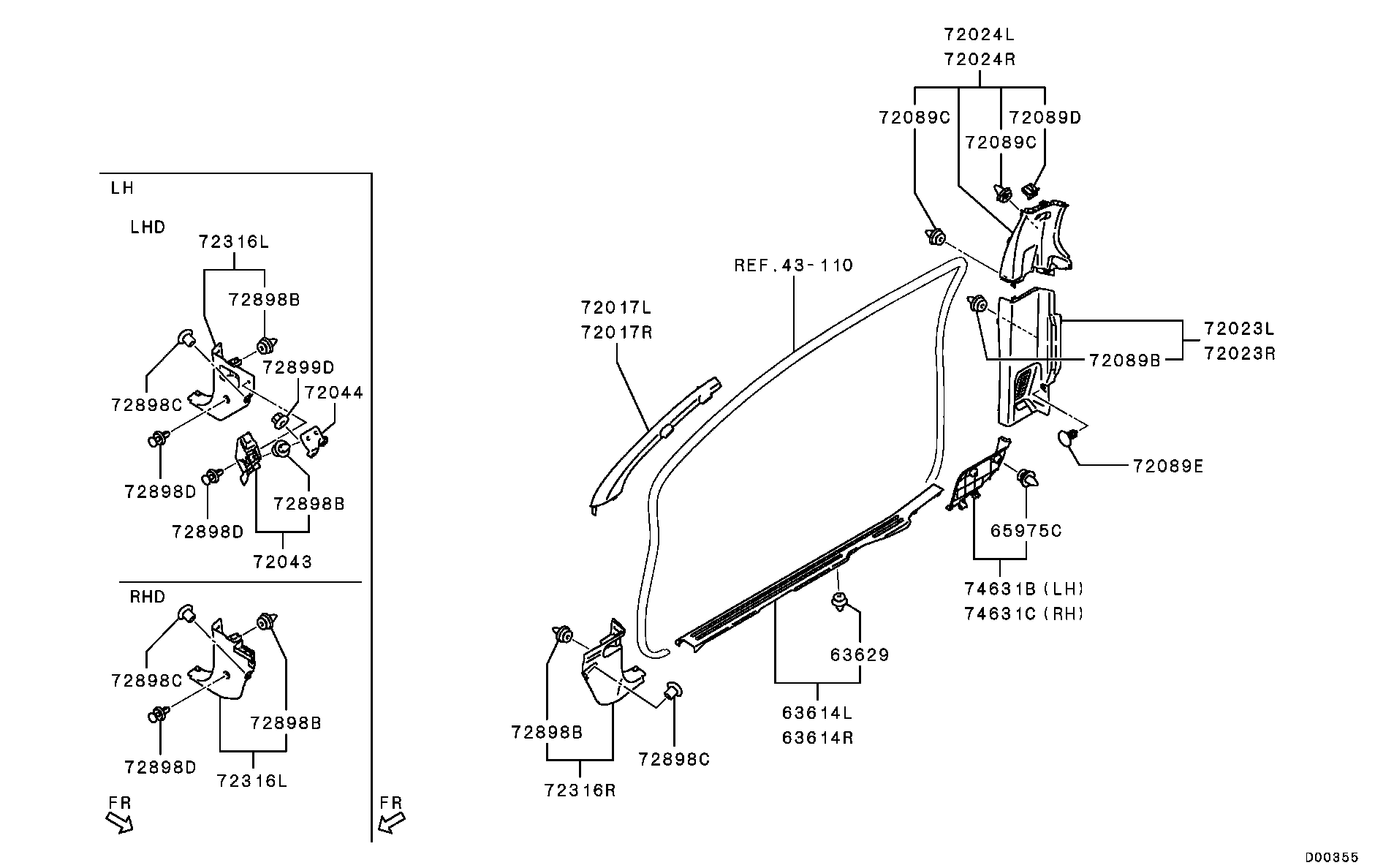 7210A358HA Trim,Fr Pillar,Rh Mitsubishi | YoshiParts