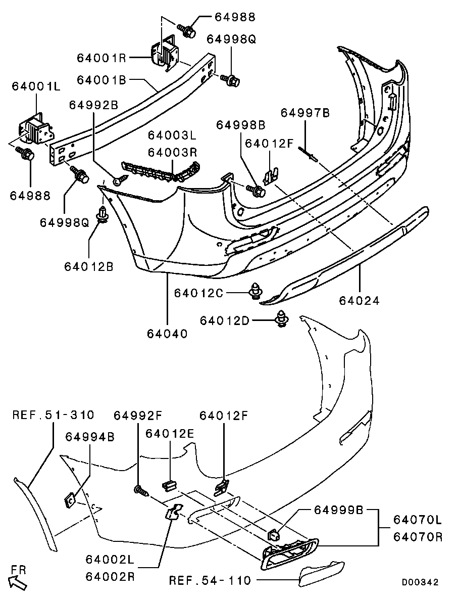 6410C818HC Garnish,Rr Bumper Side,Rh Mitsubishi | YoshiParts