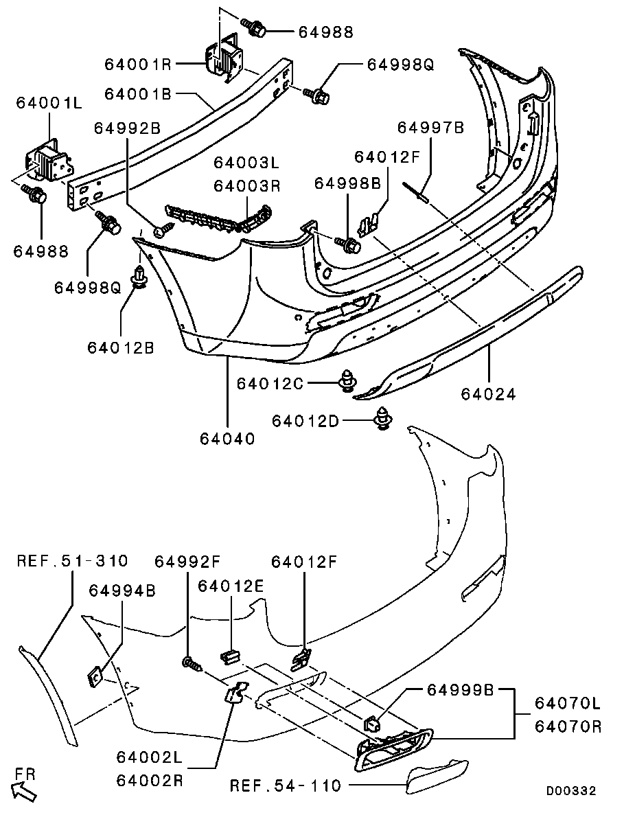 6410C818RB Garnish,Rr Bumper Side,Rh Mitsubishi | YoshiParts