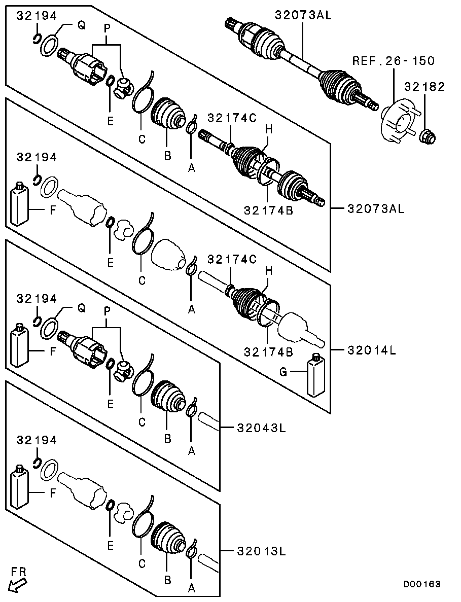 3815A461 Shaft Assy,Fr Axle Drive,Lh Mitsubishi | YoshiParts