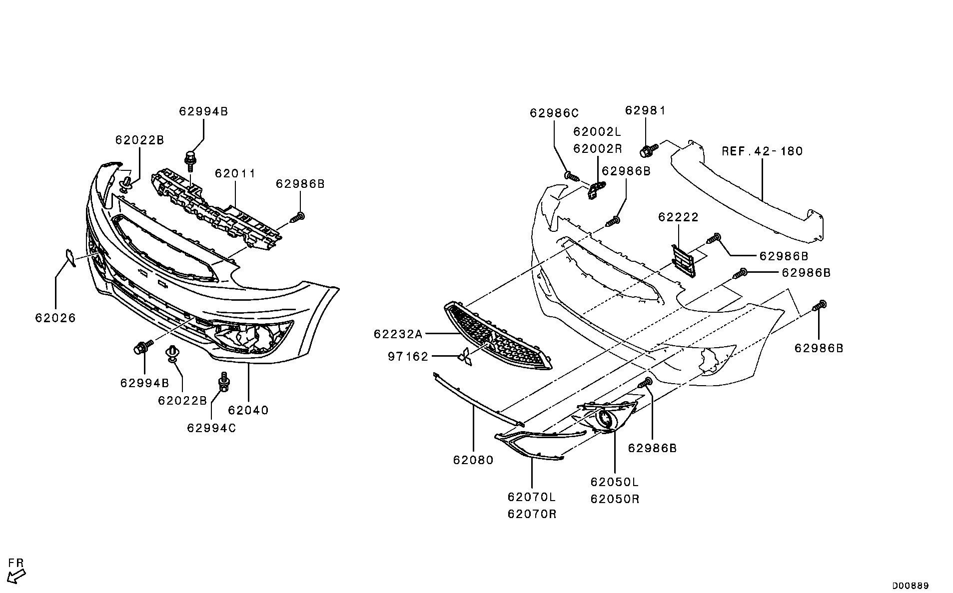 6402A384 Garnish,Fr Bumper,Ctr Mitsubishi | YoshiParts
