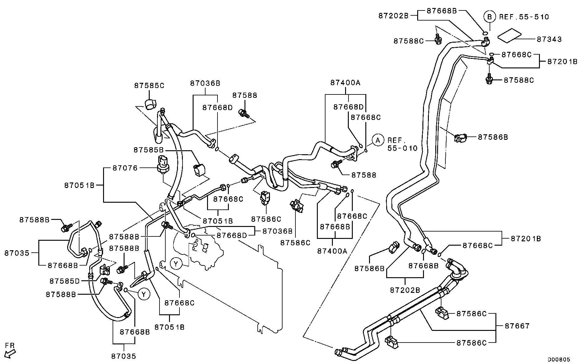 7815B765 Pipe,A/C Condenser Outlet Mitsubishi | YoshiParts
