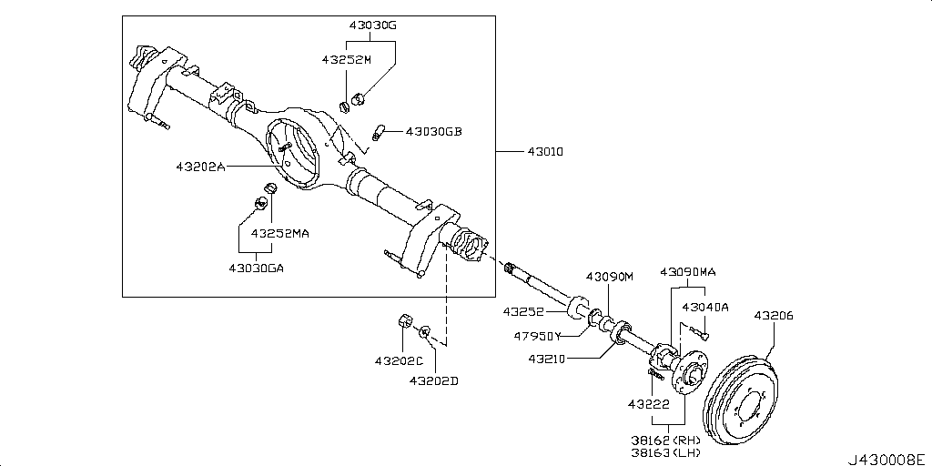 38162-6A0A1 Rear Shaft Nissan | YoshiParts
