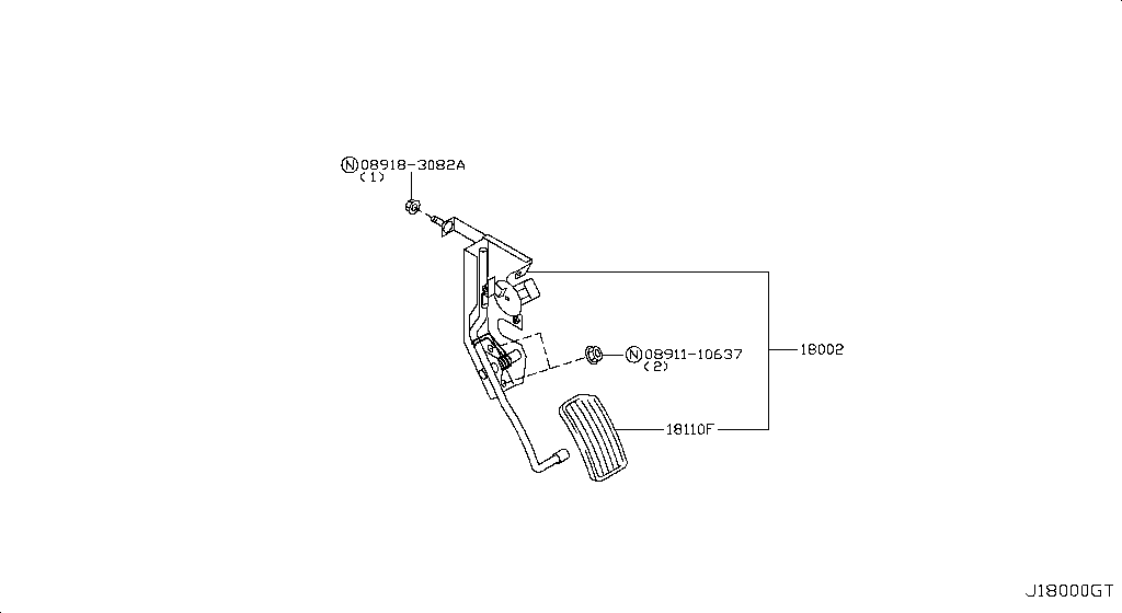 18002-VM00A Lever Complete Nissan | YoshiParts
