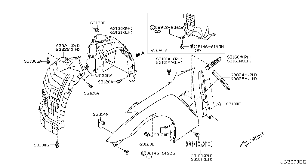 63845-JF00B Protector Assy- Nissan | YoshiParts