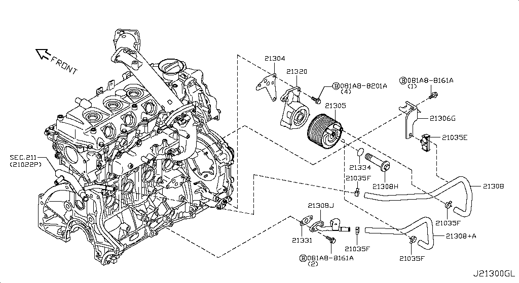 21305-5X00A Cooler Oil Nissan | YoshiParts