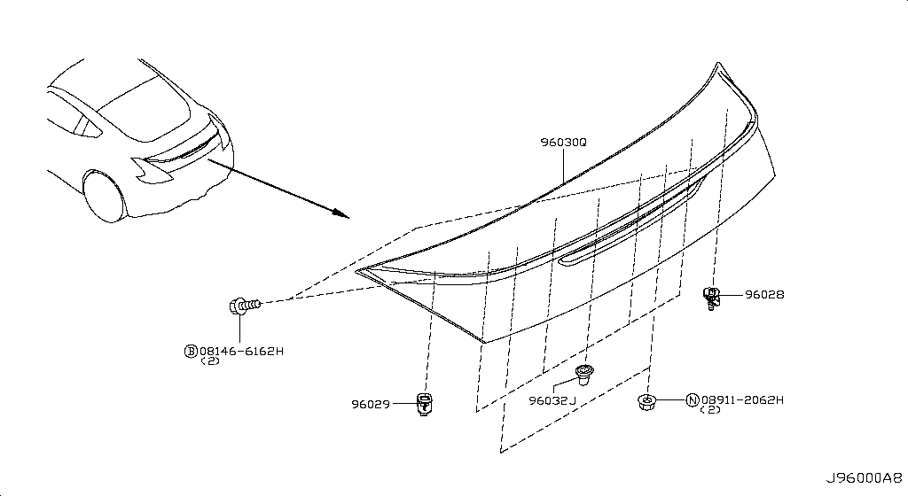 96030-6GA0A Air Spoiler Nissan | YoshiParts