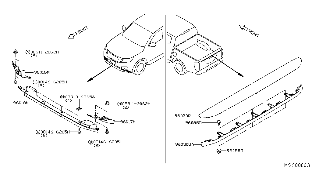 96012-4JA0A Air Spoiler-Fr Nissan | YoshiParts