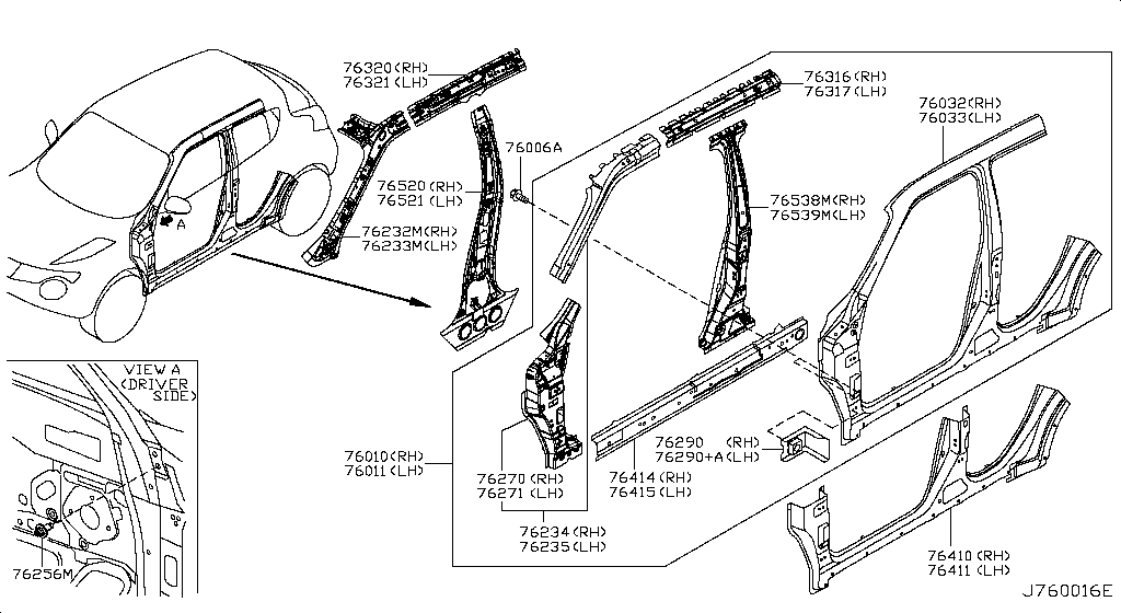 G6314-1KM1A Reinf-Roof Side Nissan | YoshiParts