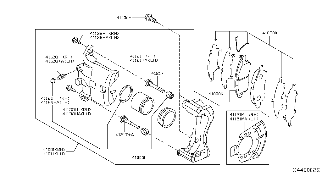 D1080-1HL0A Hardware Kit-Front Disc Brake Pad Nissan | YoshiParts