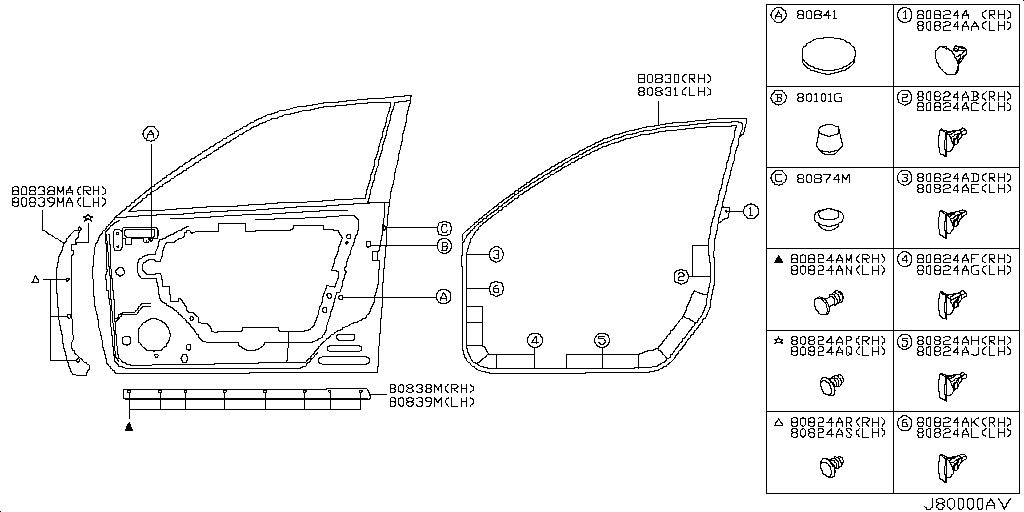 80831-EG09A Wstrip Assy-Fr Nissan | YoshiParts