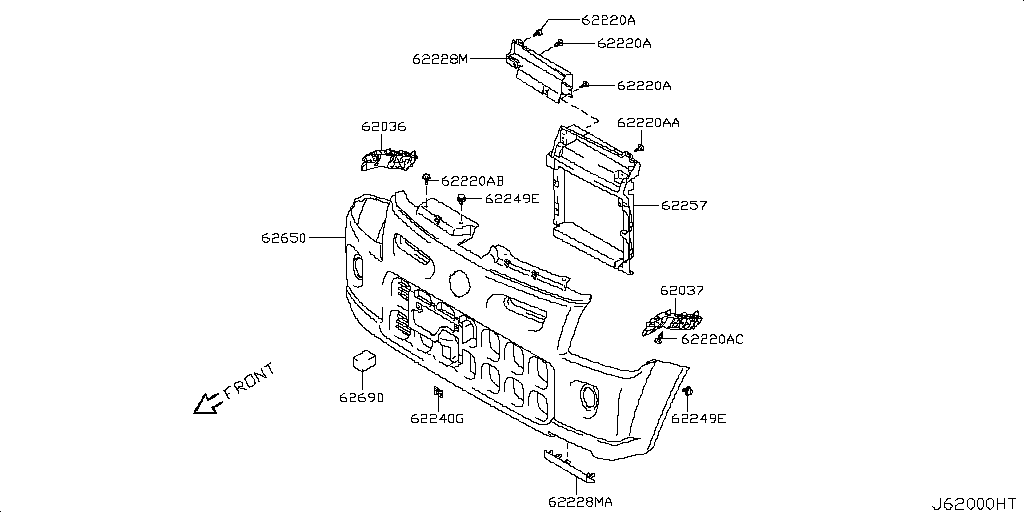 62019-4A01C Cover, Bumper Nissan | YoshiParts