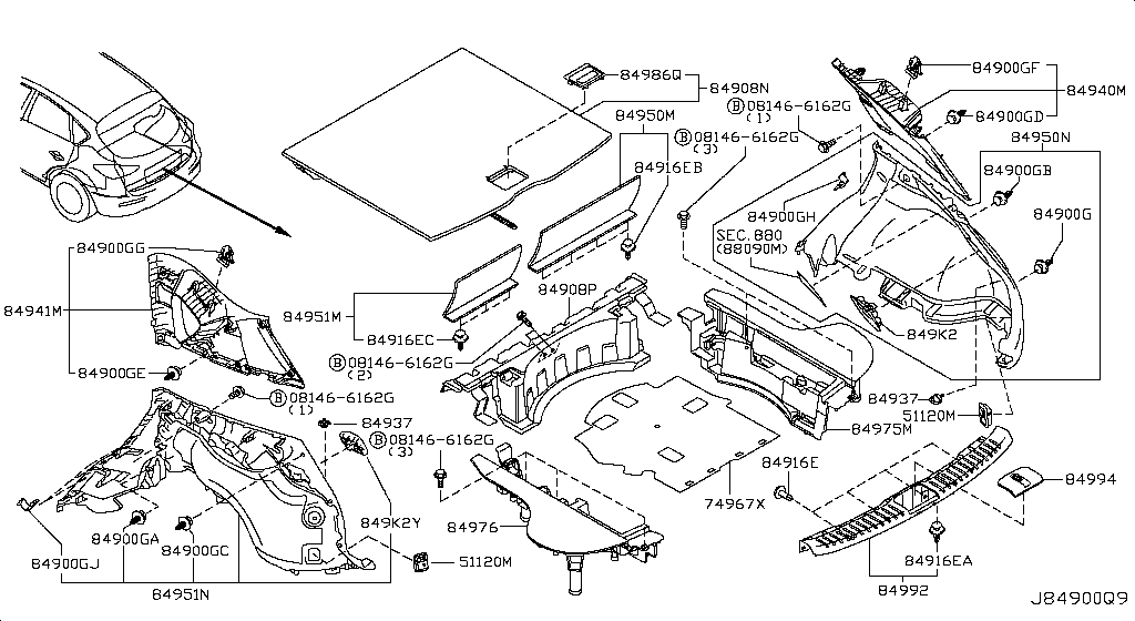 84992-1BA0B Plate-Trunk,Rr Nissan | YoshiParts