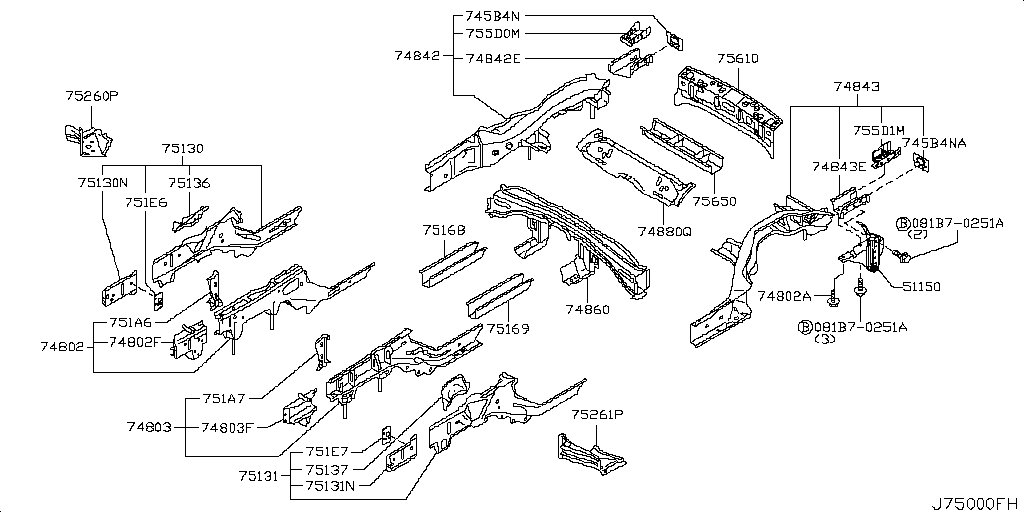 75521-1BA0A Extension-Membe Nissan | YoshiParts
