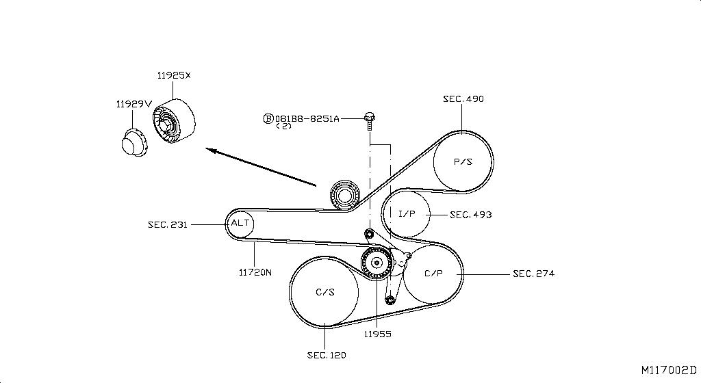 11955-4JM0A Tensioner Assy Nissan | YoshiParts