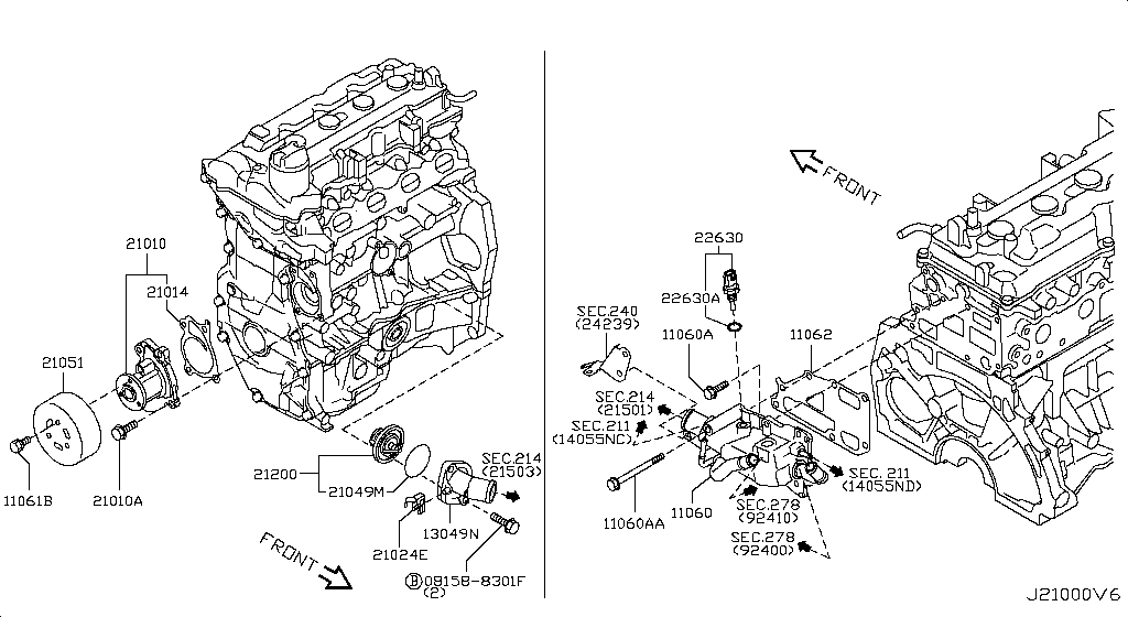 11060-BC20C Outlet Water Nissan | YoshiParts