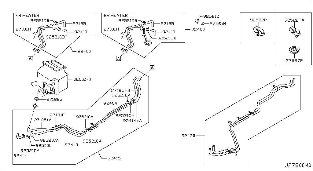 92404-VZ00A Tube-Fr Heater Nissan | YoshiParts
