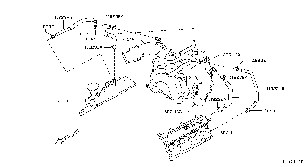 11823-1CA1A Hose-Blow By,A Nissan | YoshiParts