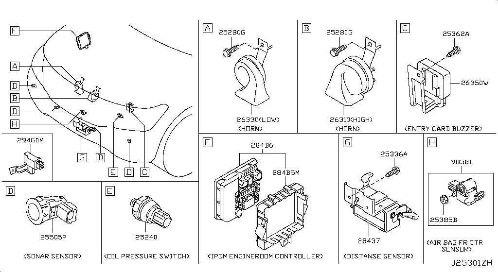 25610-1V80A Horn Assy Nissan | YoshiParts