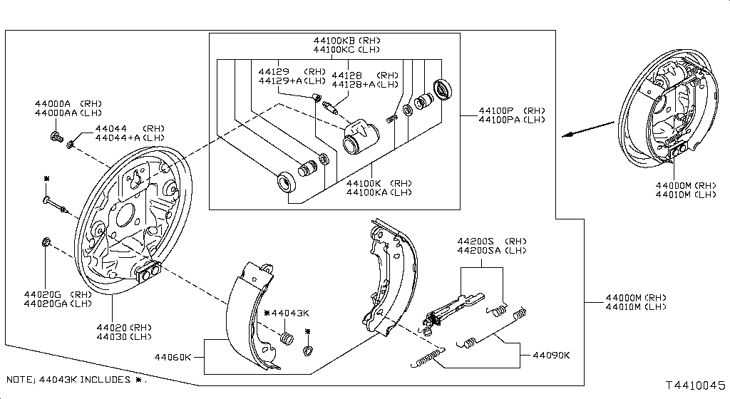 D4060-1HB4A Shoe Set-Rear Brake Nissan | YoshiParts