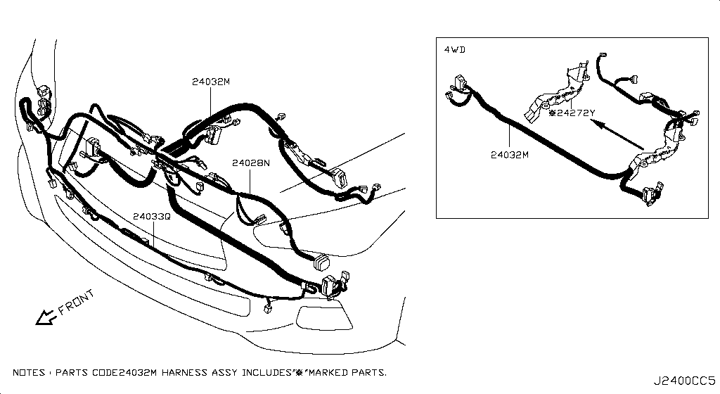 24023-6HH0D Harness Nissan | YoshiParts