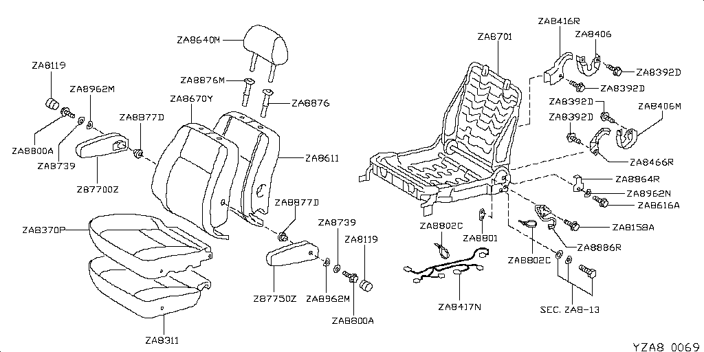 87750-0A100 Arm Rest Assembly Nissan | YoshiParts