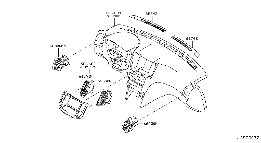 68750-JK00A Ventilator Assy Nissan | YoshiParts