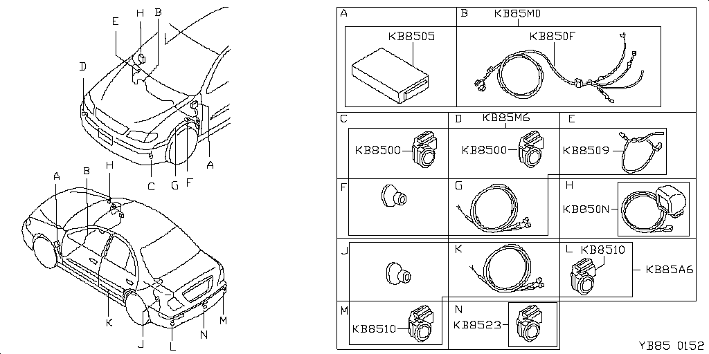 B8510-6N085 Corner Sensor Rear Nissan | YoshiParts