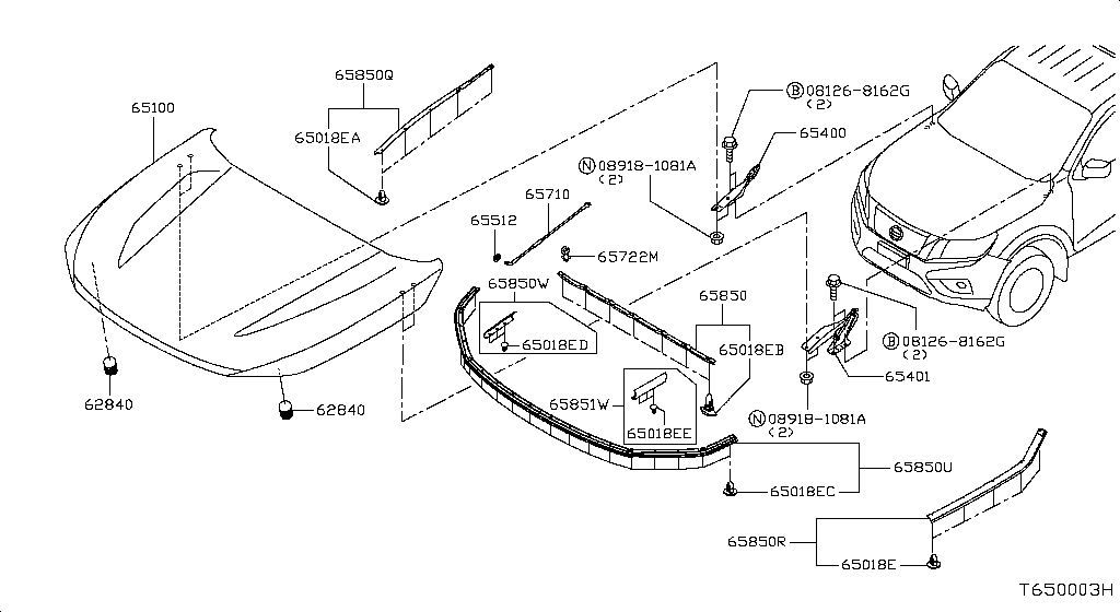 F5401-4JAMA Hood Hinge Assy Nissan | YoshiParts